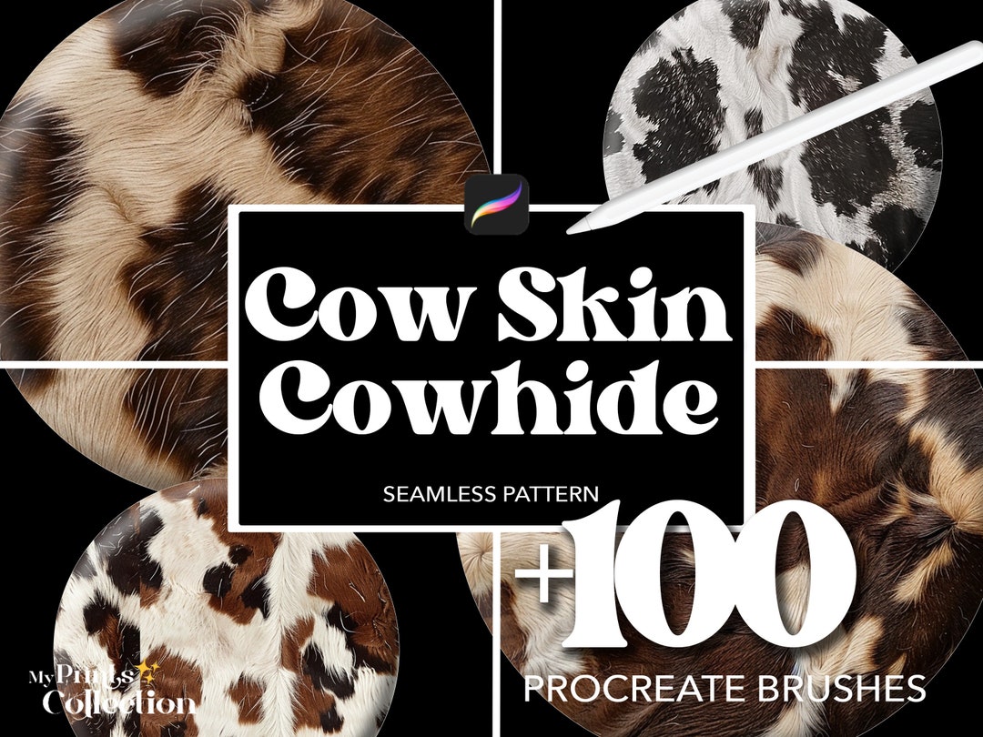 100+ Procreate Skin Cow Cowhide Brushes, Abstract Seamless Pattern ...