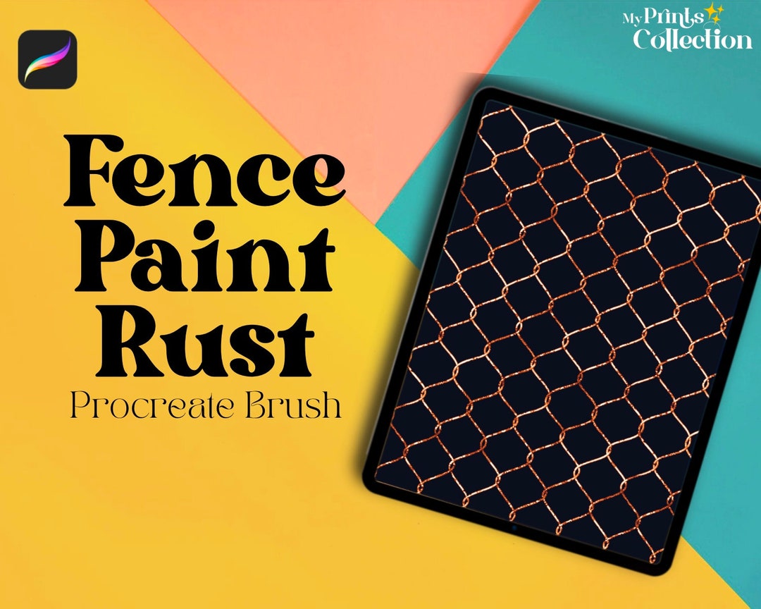 Fence Paint Rust Procreate Single Brush, Seamless Border Texture ...