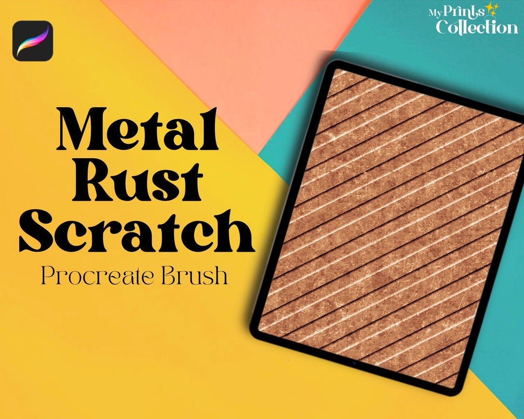 Metal Rust Scratched Procreate Single Brush, Seamless Border Texture ...