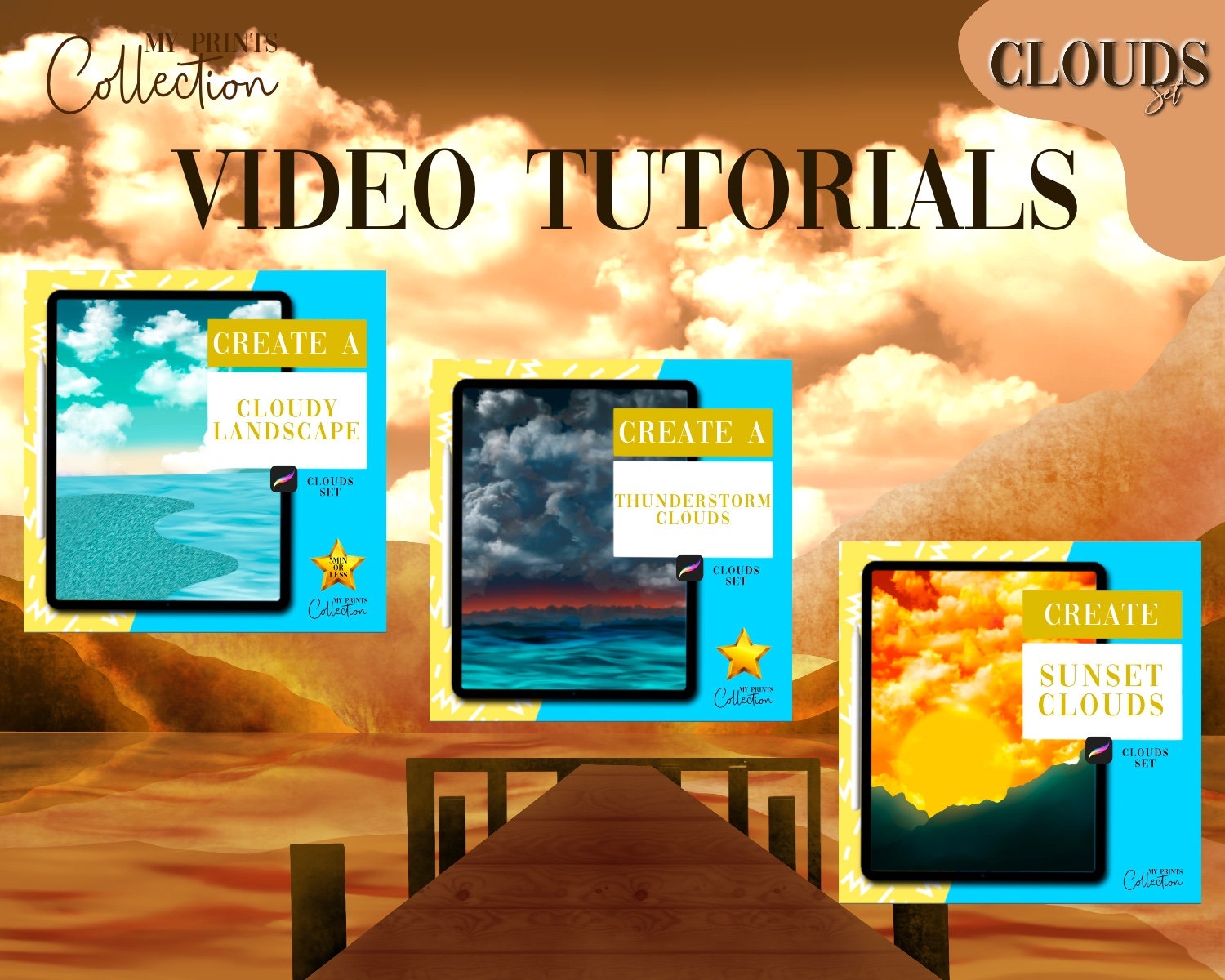 Clouds Procreate Set 40 Stamps Lettering Illustration | Etsy