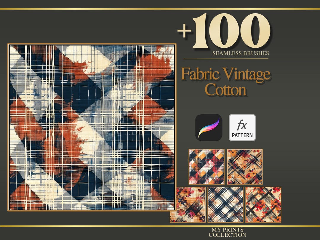 Vintage Cotton Fabric Procreate Texture Brush & Photoshop PAT Pattern ...