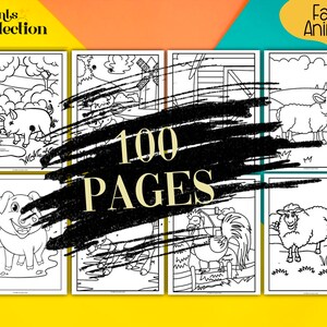 Farm Animals Coloring Book | 100 Pages | Printable | Procreate Coloring ...