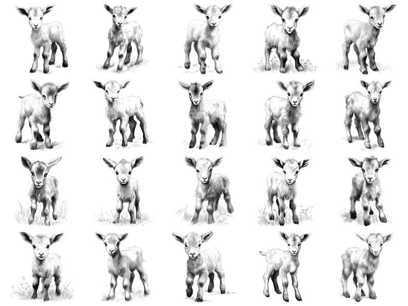 Baby Goat Photoshop Brushes & Procreate Stamps – 100+ Realistic Animal ...