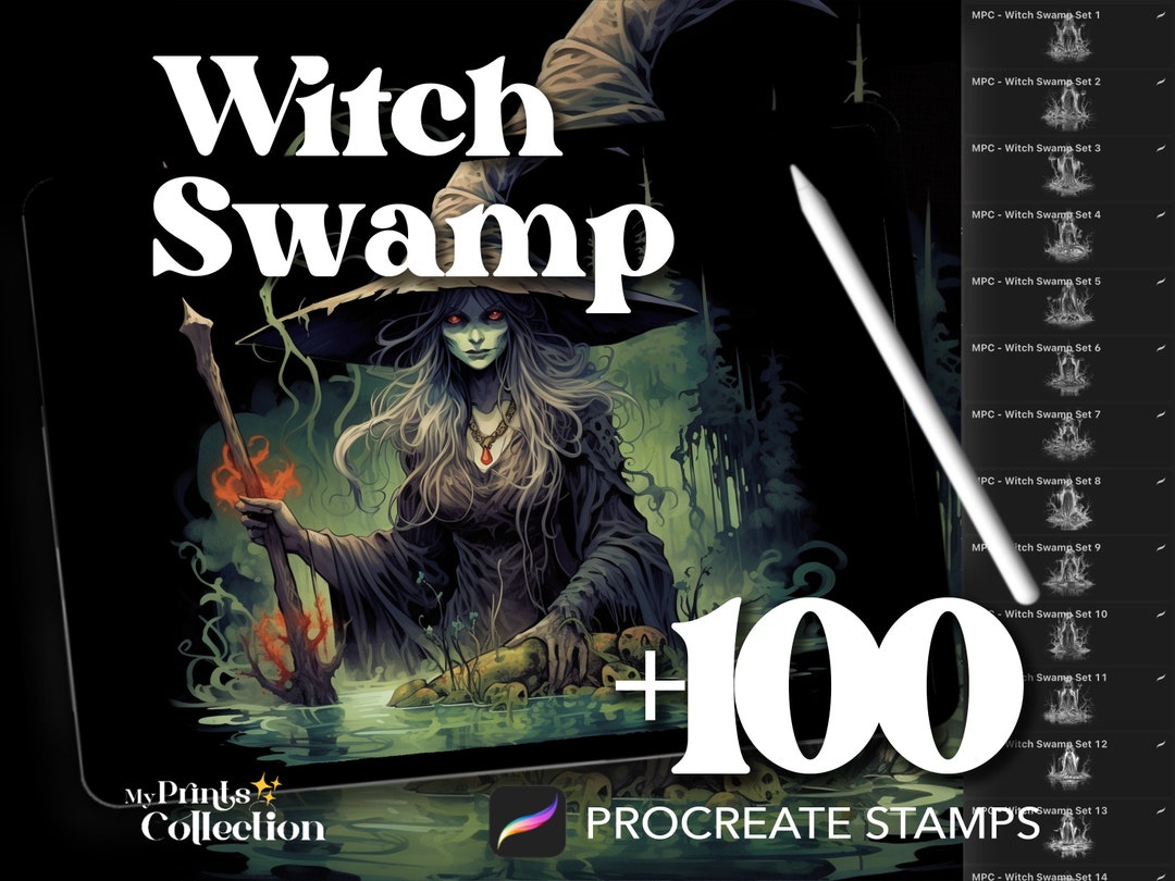 100+ Procreate Witch Swamp Stamps, Fantasy Creatures DND Magical ...