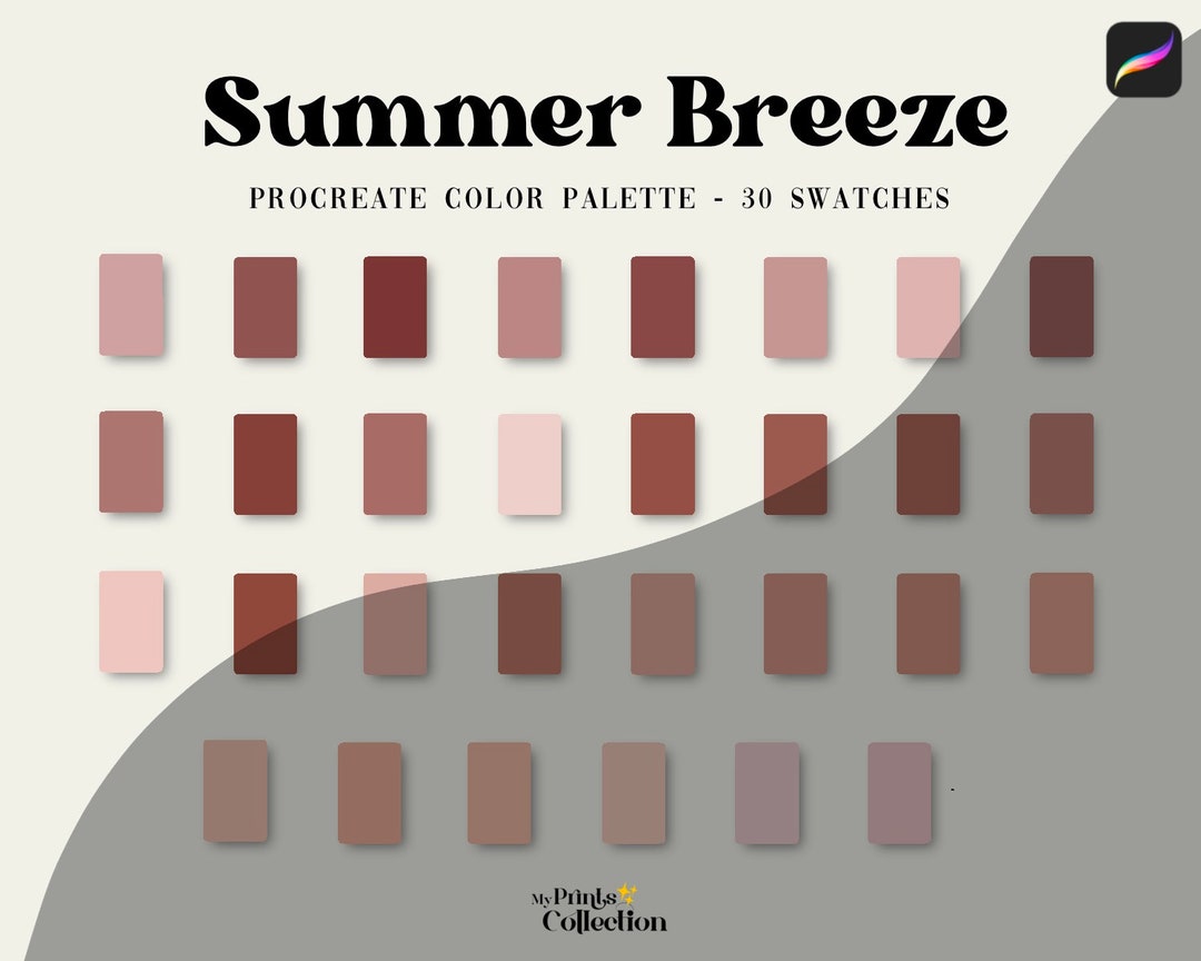 Summer Breeze Procreate Color Palette Swatches, Digital Color Download ...