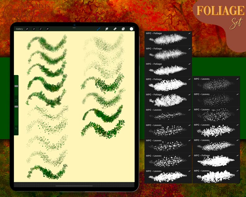 Foliage Procreate Brush Set 50 Brushes Tree Stamp Plant - Etsy