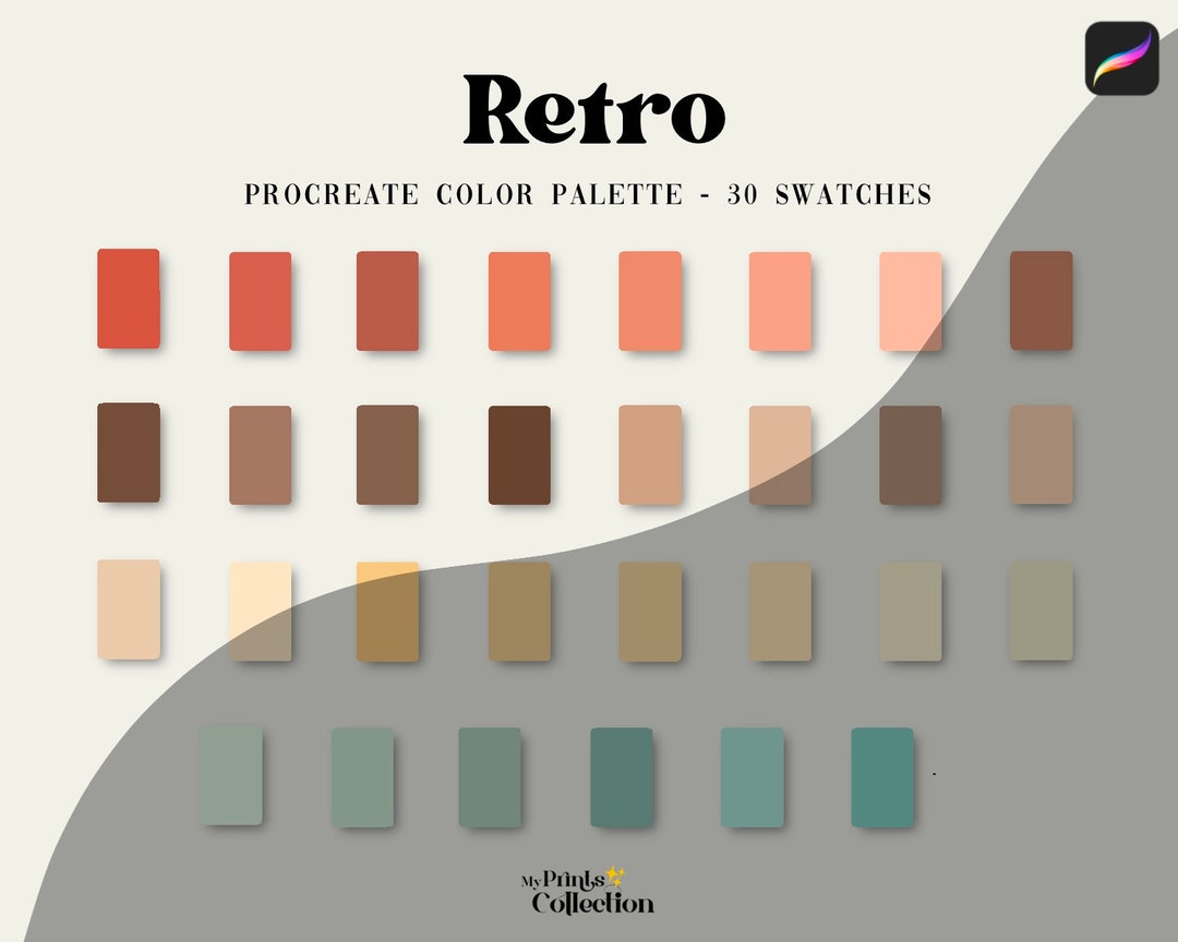 Retro Procreate Color Palette Swatch Digital Color Download Seasonal Palette Color Palette