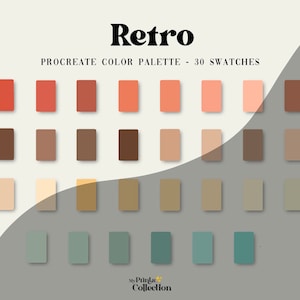 Retro Procreate Color Palette Swatch, Digital Color Download, Seasonal ...