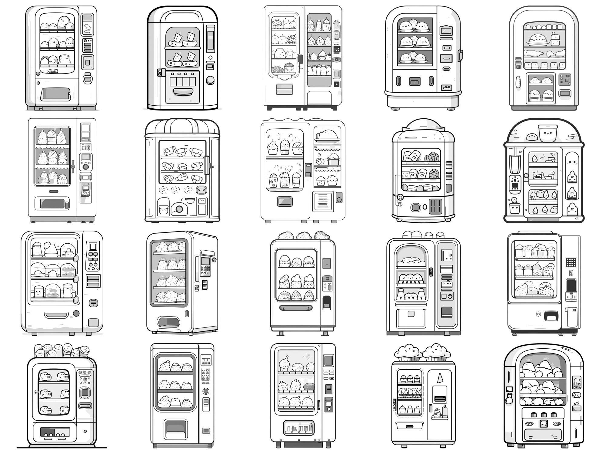 Vending Machine Kawaii PNG Bundle – 100+ Cricut & Silhouette Files, SVG, DXF, Eps – Chibi Bold ...