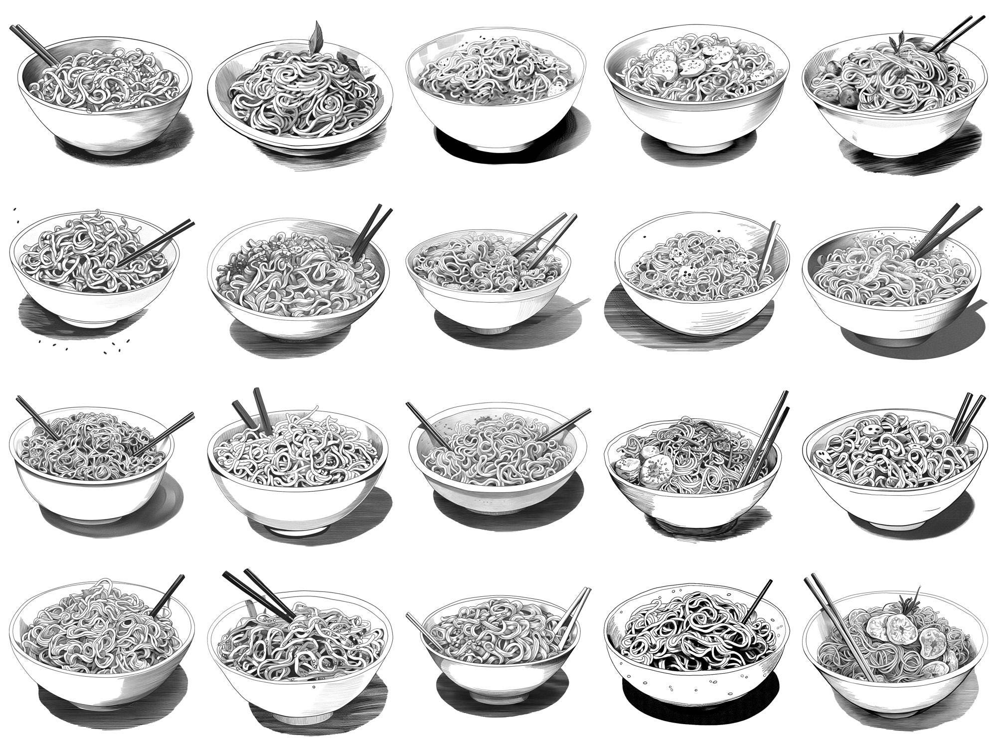 Instant Noodle Photoshop Brushes & Procreate Stamps – 100+ Food ...