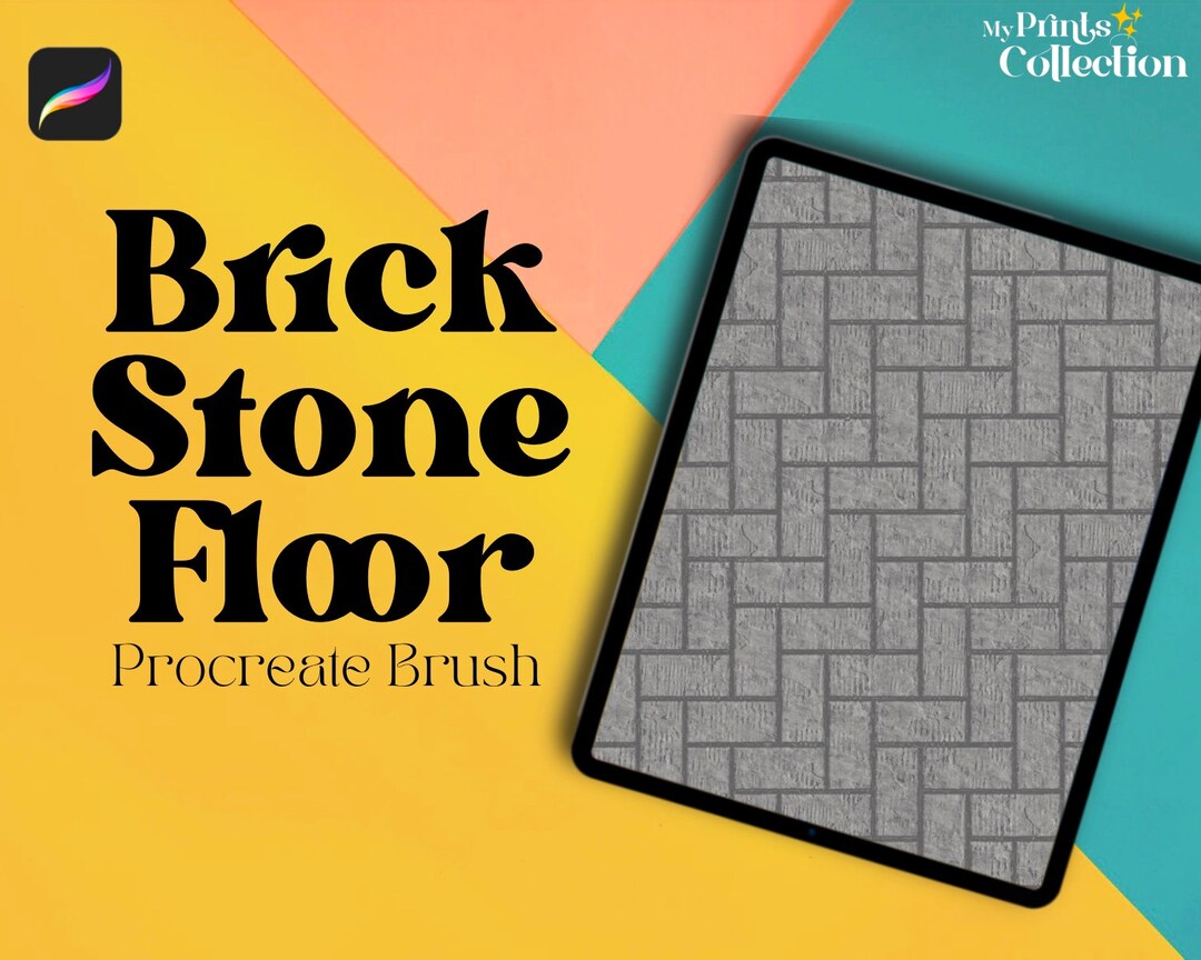 Brick Stone Floor Procreate Single Brush, Seamless Wall Texture, Floor ...