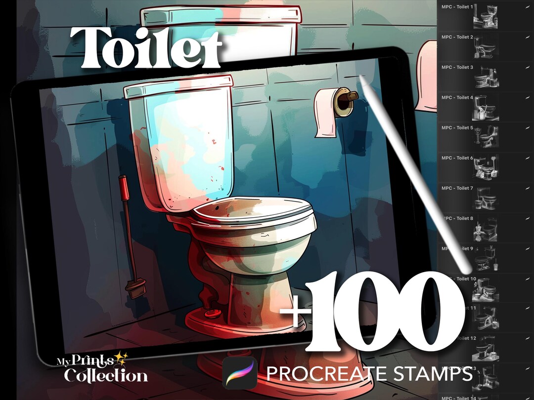 100+ Procreate Toilet Stamps, Interior Design Decor Room Landscape ...