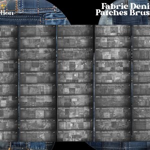 100 Procreate Denim Patches Brushes, Abstract Seamless Pattern Texture ...