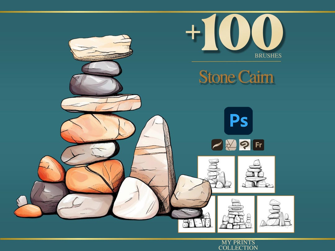 Stone Cairn Photoshop Brushes & Procreate Stamps – 100+ Flower ...