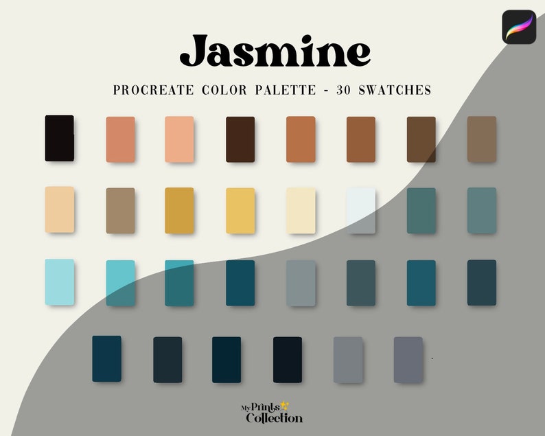 Jasmine Procreate Color Palette Swatch Digital Color Etsy Uk