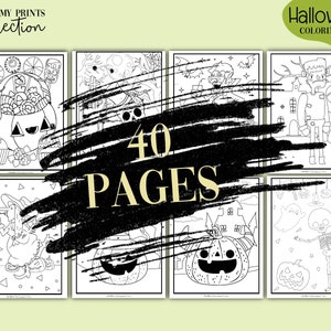 40 Halloween Coloring Sheet Pages Book PDF Instant Printable - Etsy