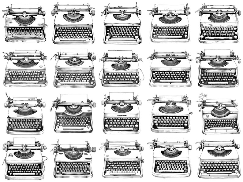 Typewriter Vintage PNG Bundle – 100+ Cricut & Silhouette Files, SVG ...