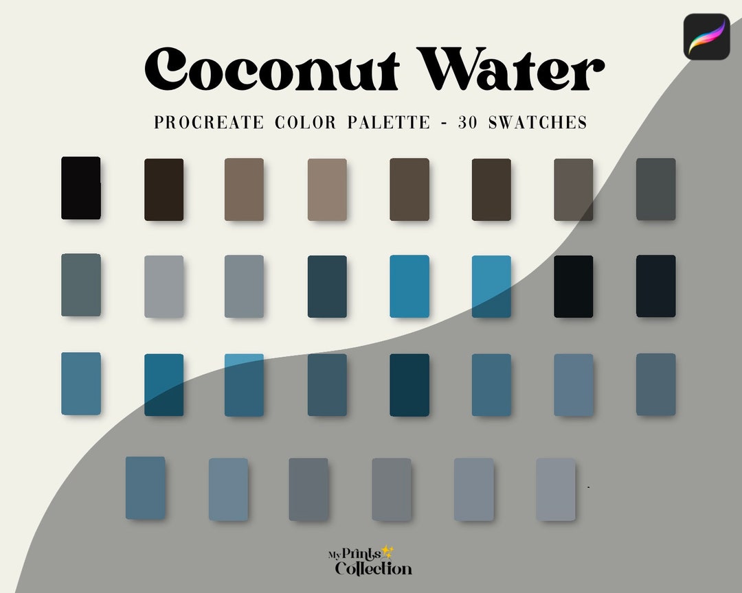 Coconut Water Procreate Color Palette Swatches, Digital Color Download ...