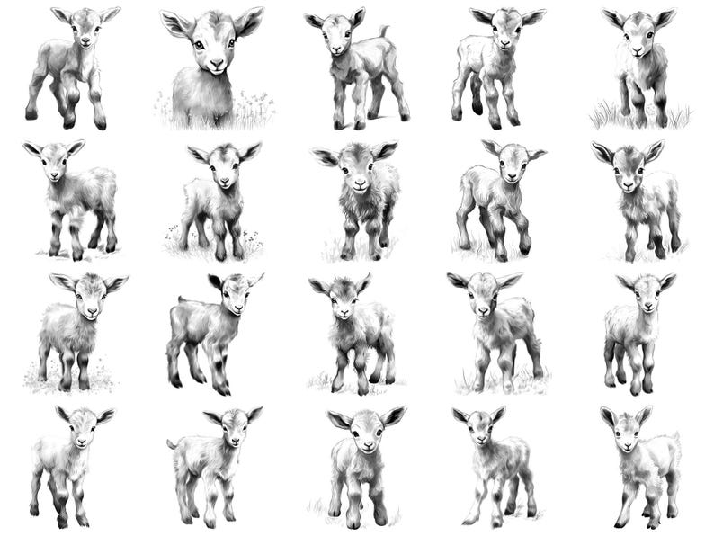 Baby Goat Photoshop Brushes & Procreate Stamps – 100+ Realistic Animal ...