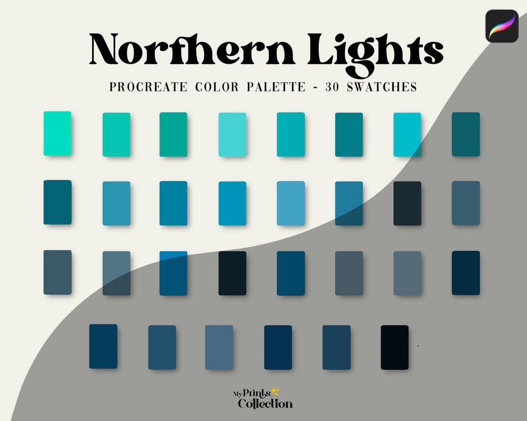 Northern Lights Procreate Color Palette Swatch, Digital Color Download ...