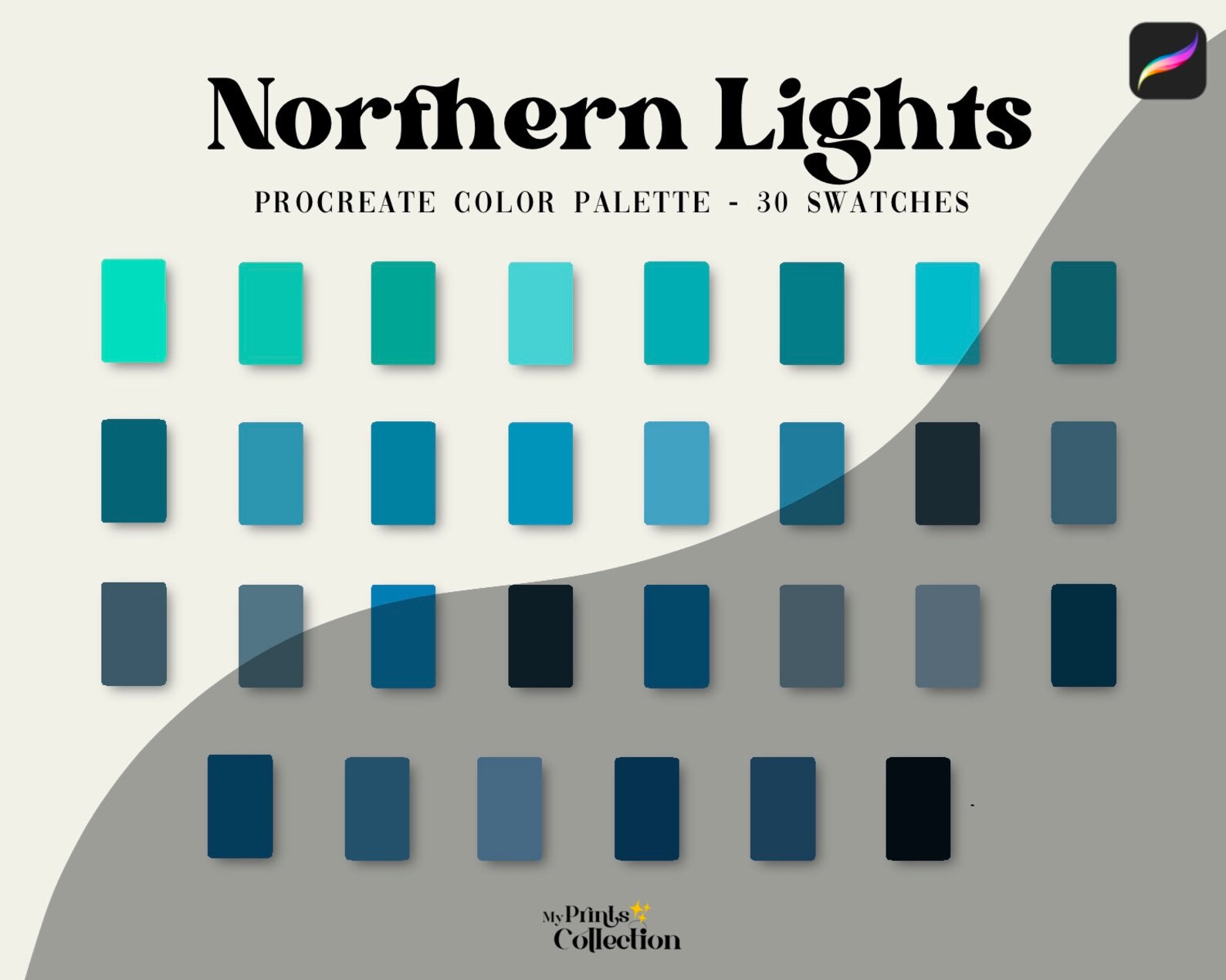 Northern Lights Procreate Color Palette Swatch Digital Color - Etsy