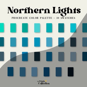 Northern Lights Procreate Color Palette Swatch, Digital Color Download ...