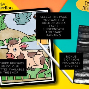 Farm Animals Coloring Book | 100 Pages | Printable | Procreate Coloring ...