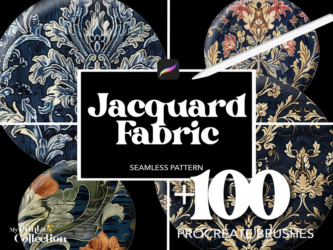 100+ Procreate Jacquard Fabric Brushes, Abstract Seamless Pattern ...