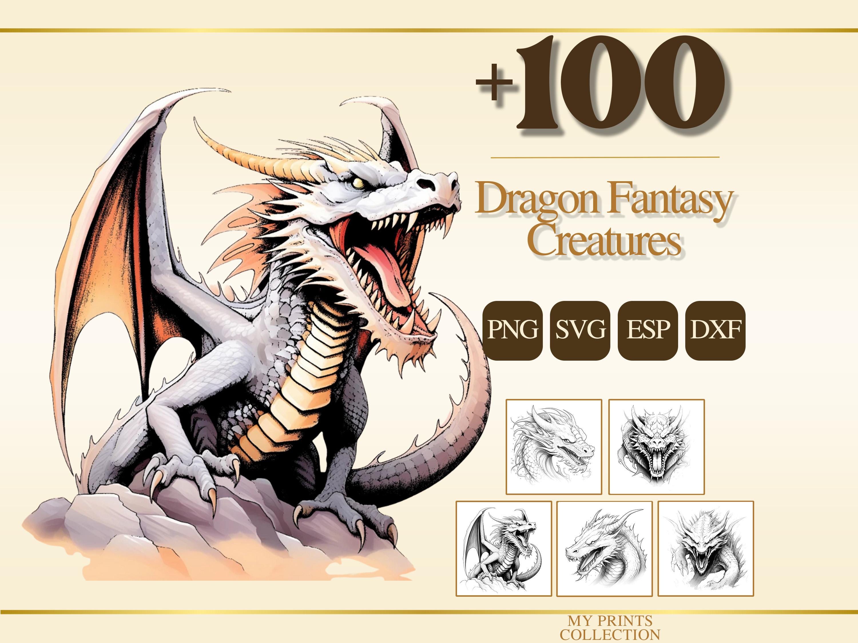 Dragon PNG Bundle – 100+ Cricut & Silhouette Files, SVG, DXF, Eps ...