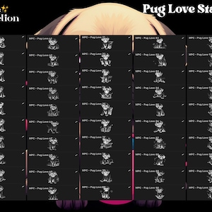 100+ Procreate Pug Love Stamps, Animal Dog Valentines Day Love Romantic ...