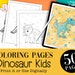 50 Dinosaur Kids Coloring Pages Coloring Book Kids Toddler - Etsy