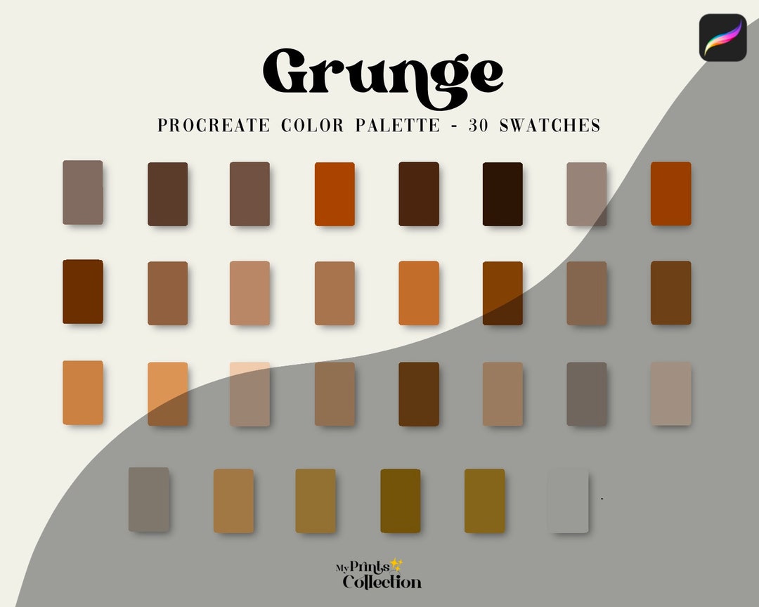 Grunge Procreate Color Palette Swatches, Digital Color Download ...