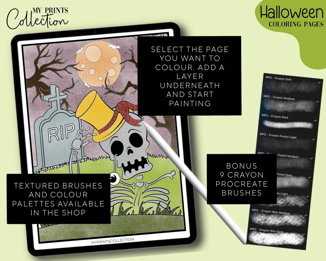 40 Halloween Coloring Sheet Pages Book PDF Instant Printable - Etsy