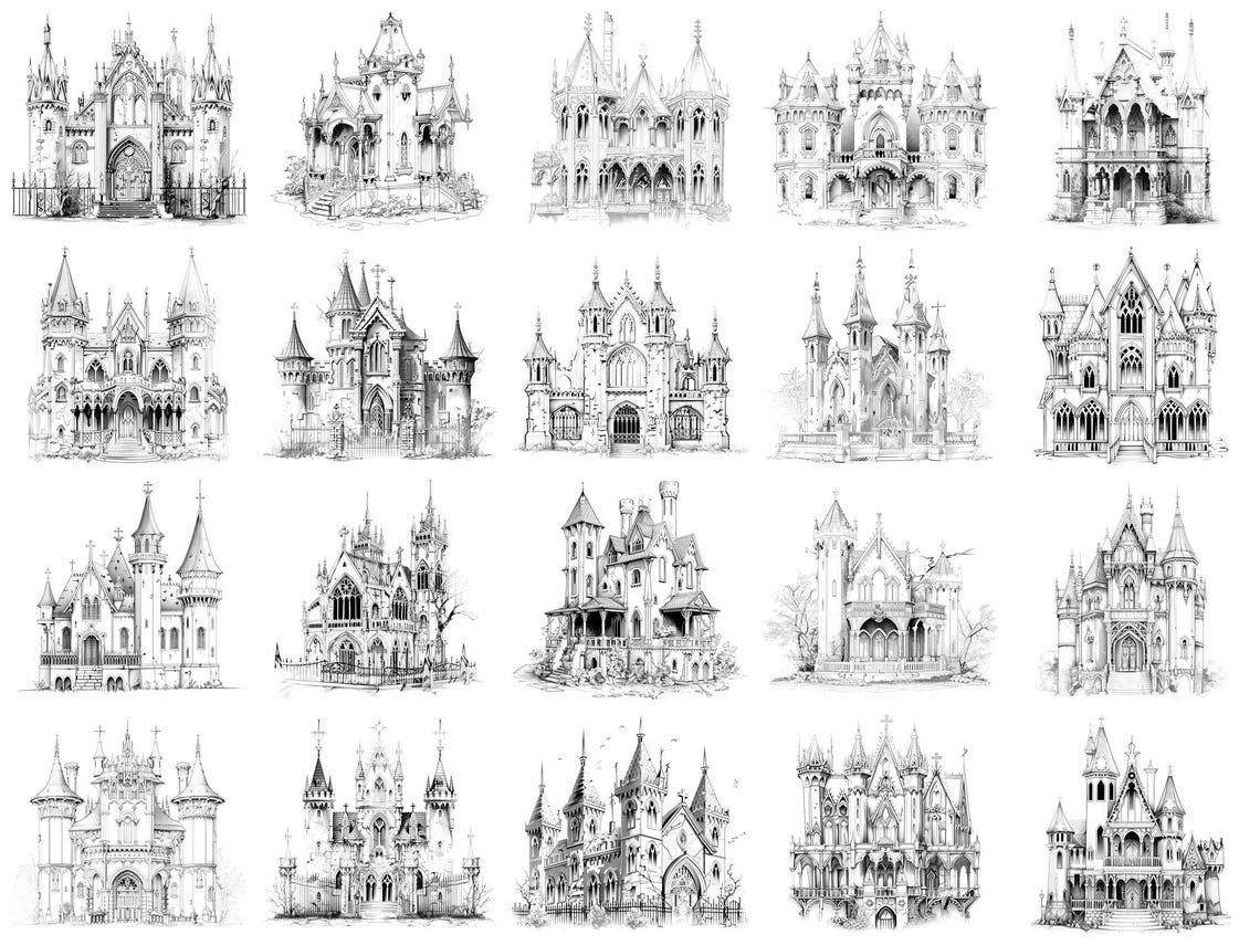 Gothic Castle Photoshop Brushes & Procreate Stamps – 100+ Place House ...