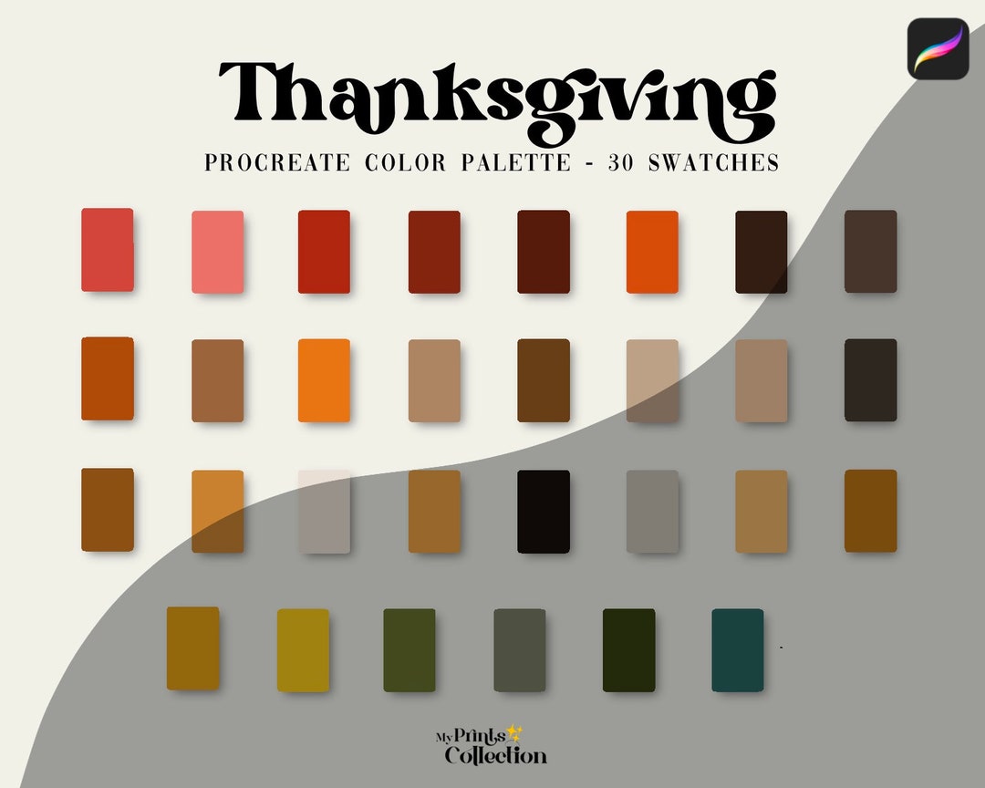 Thanksgiving Procreate Color Palette Swatches Digital Color Download Seasonal Palette Color