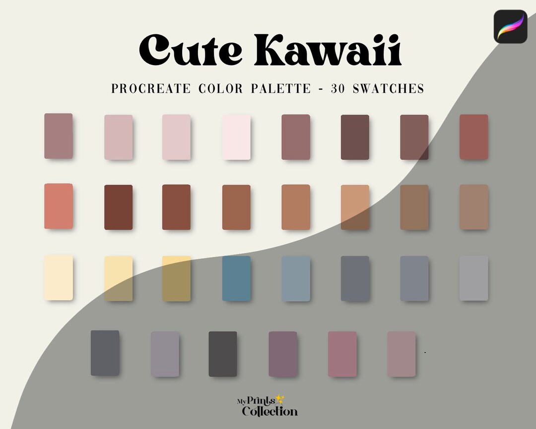 Cute Kawaii Procreate Color Palette Swatch, Digital Color Download ...