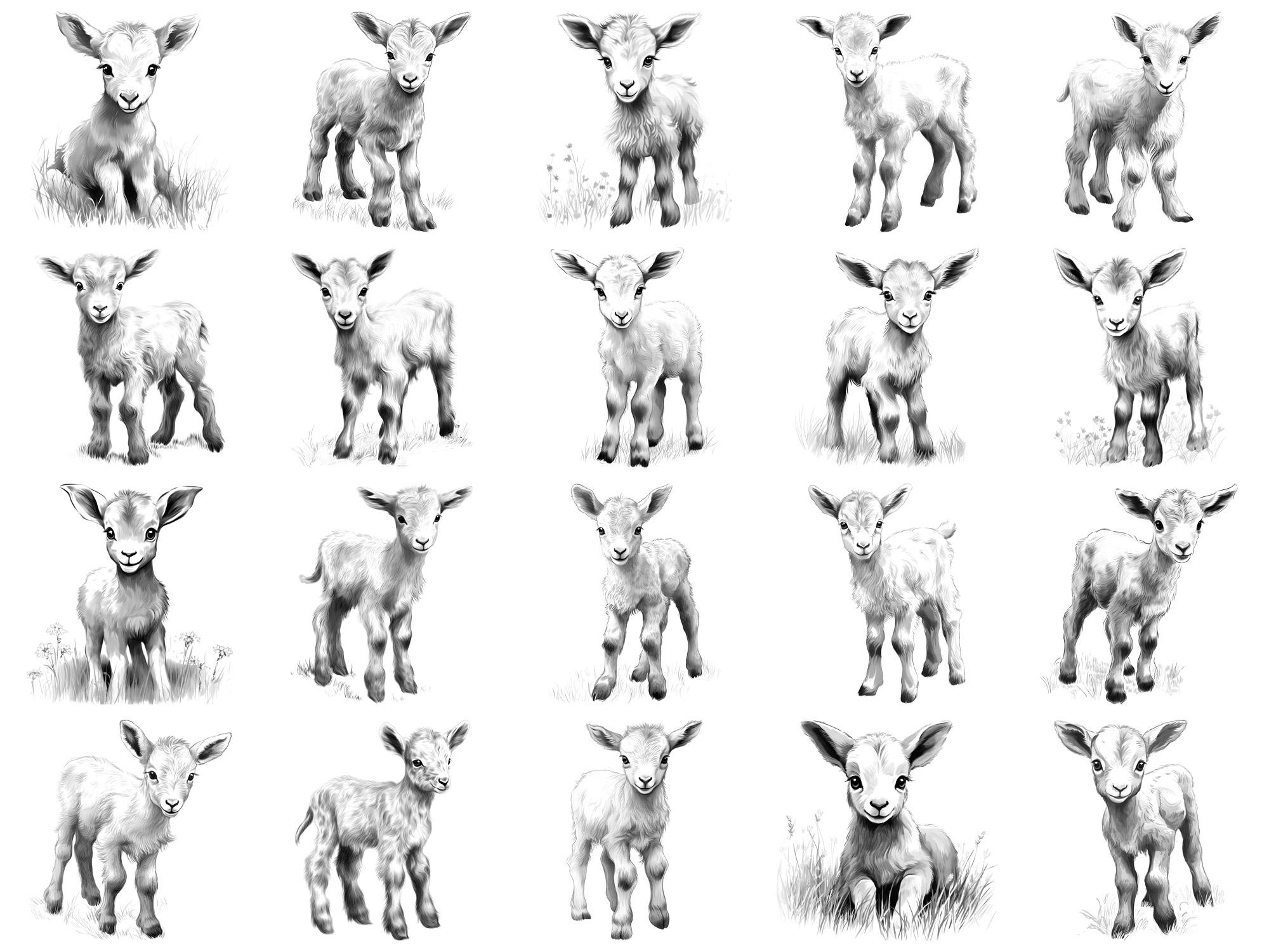 Baby Goat Photoshop Brushes & Procreate Stamps – 100+ Realistic Animal ...
