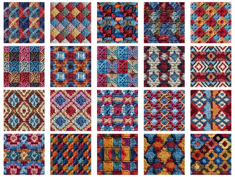 Granny Knitted Fabric Procreate Texture Brush & Photoshop PAT Pattern ...