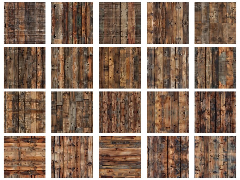 Rustic Wood Panel Procreate Texture Brush & Photoshop PAT Pattern - 100 ...