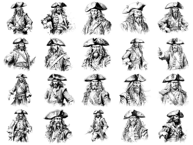 Pirate Male Photoshop Brushes & Procreate Stamps – 100+ Fantasy ...