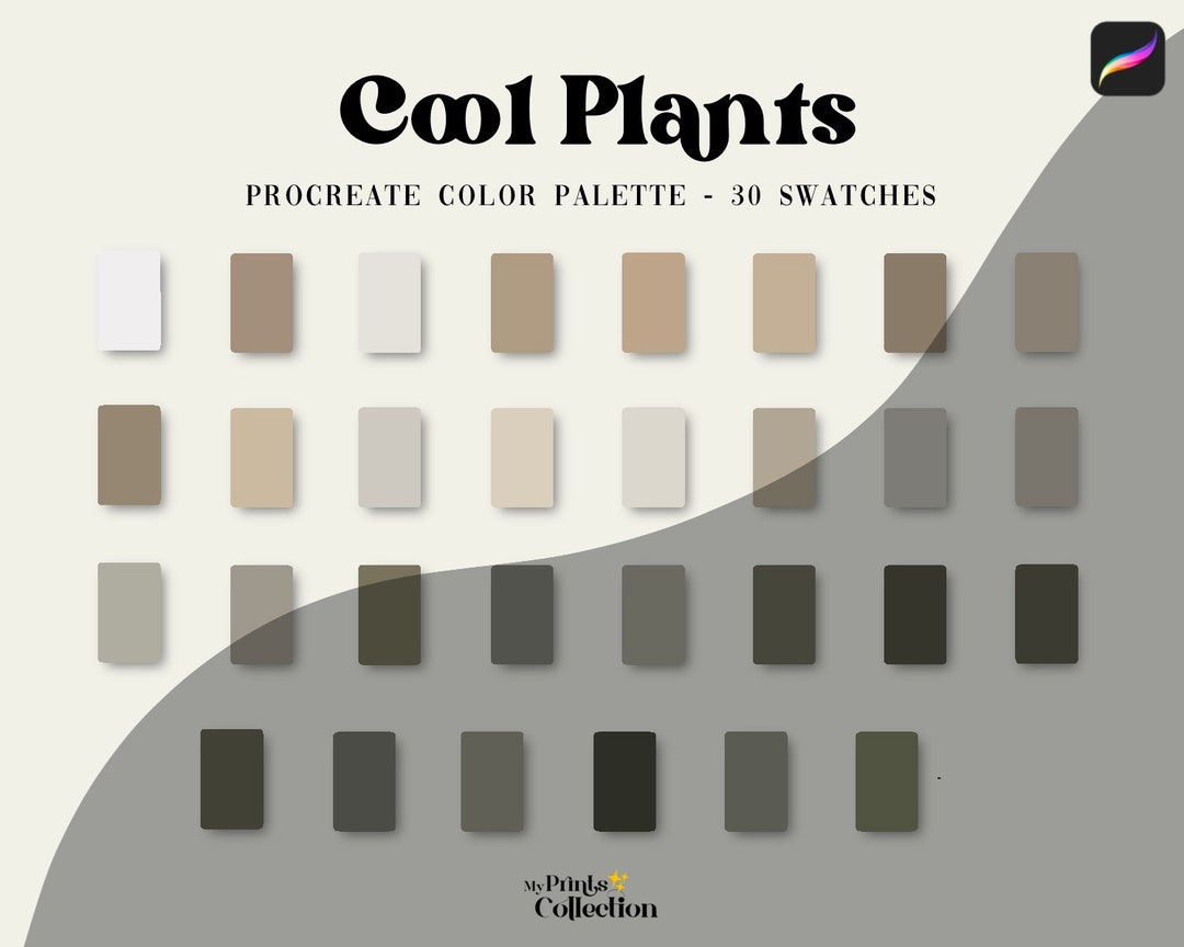 Cool Plants Procreate Color Palette Swatches, Digital Color Download ...