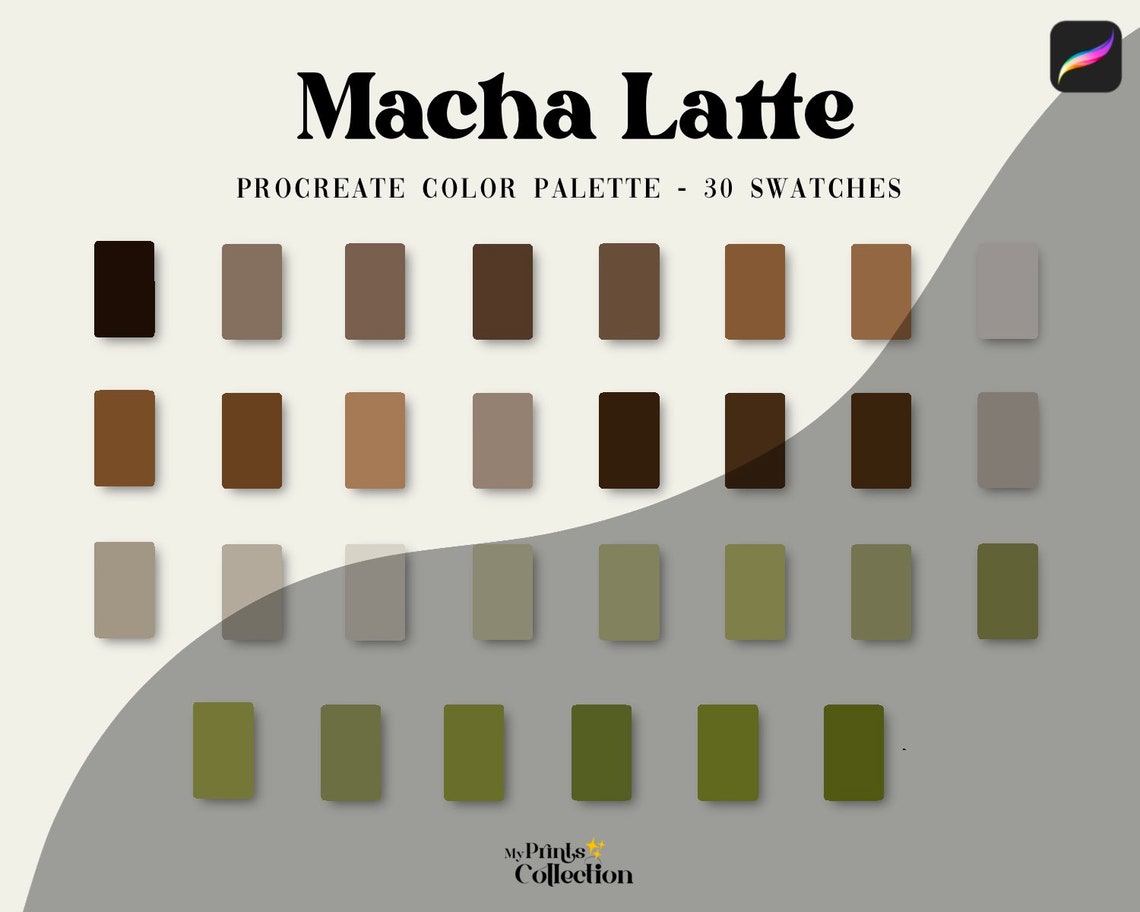 Macha Latte Procreate Color Palette Swatches Digital Color - Etsy