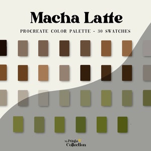 Macha Latte Procreate Color Palette Swatches, Digital Color Download ...