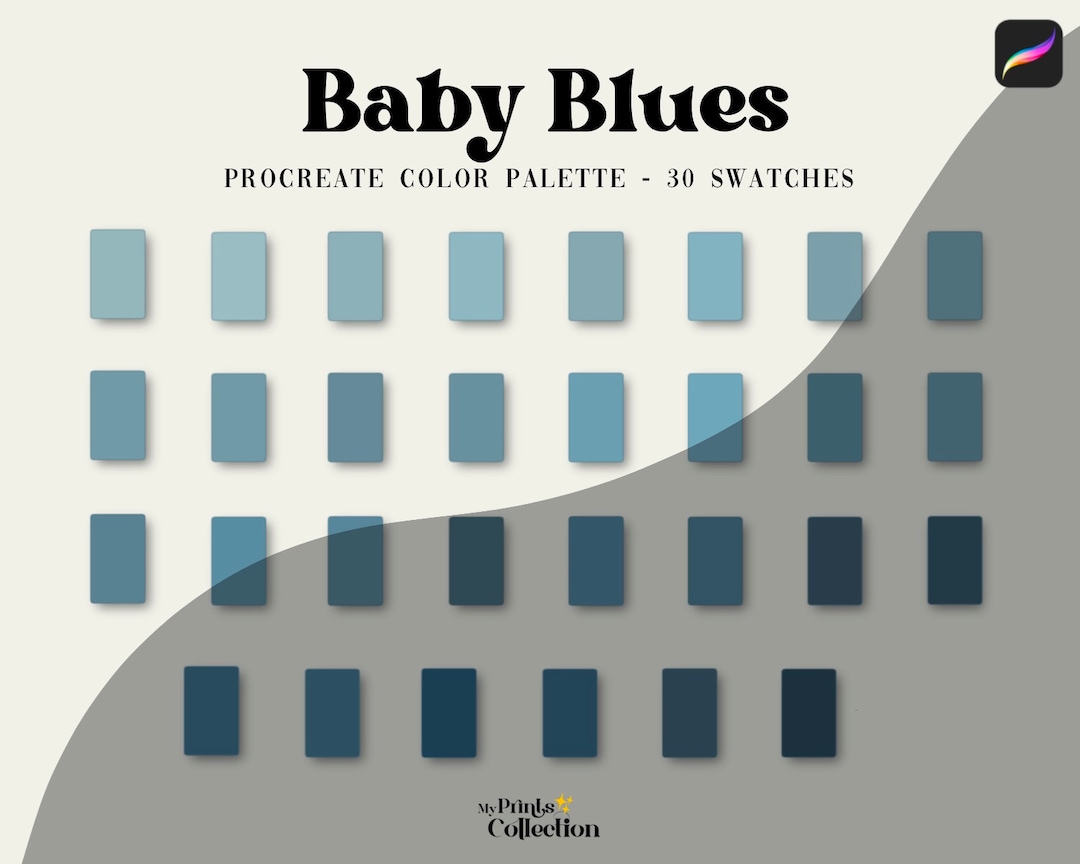 Baby Blues Procreate Color Palette Swatches, Digital Color Download ...