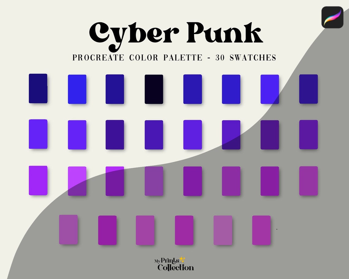Cyberpunk Procreate Color Palette Swatches Digital Color - Etsy