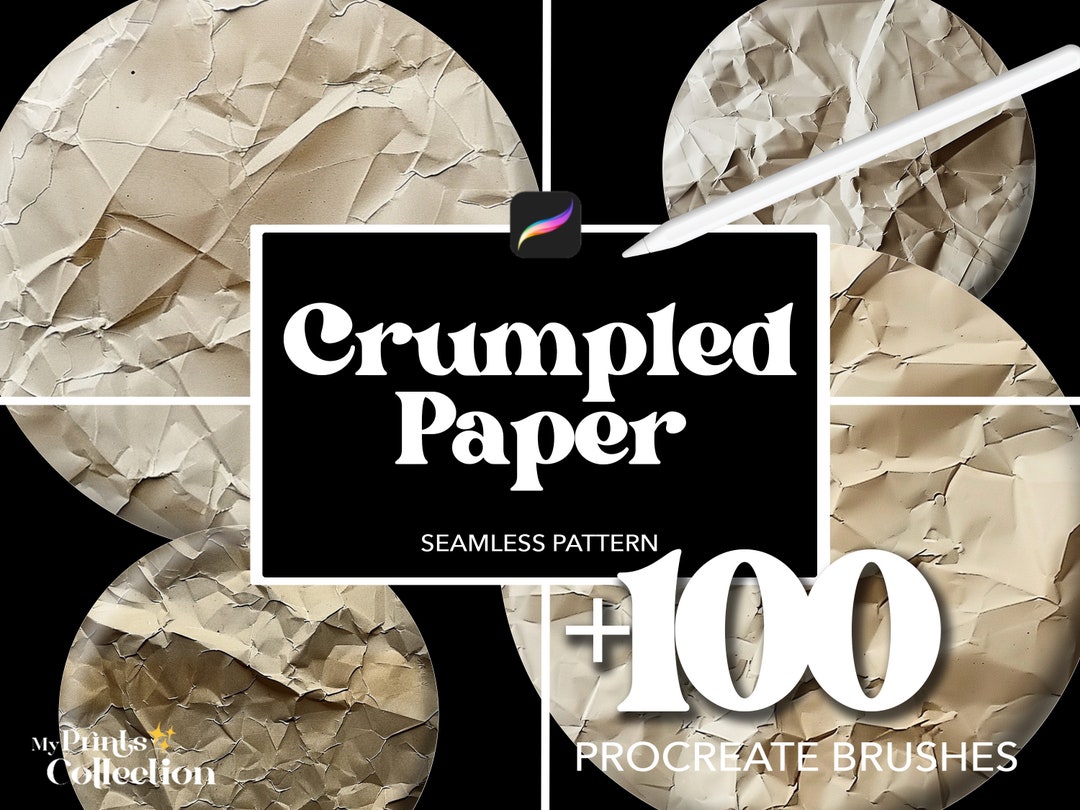 100+ Procreate Paper Crumpled Texture Brushes: Seamless Abstract ...