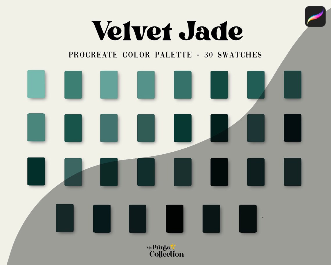 Velvet Jade Procreate Color Palette Swatches Digital Color - Etsy
