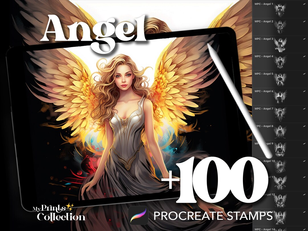100+ Procreate Angel Stamps, Fantasy Creatures DND Magical Whimsical ...