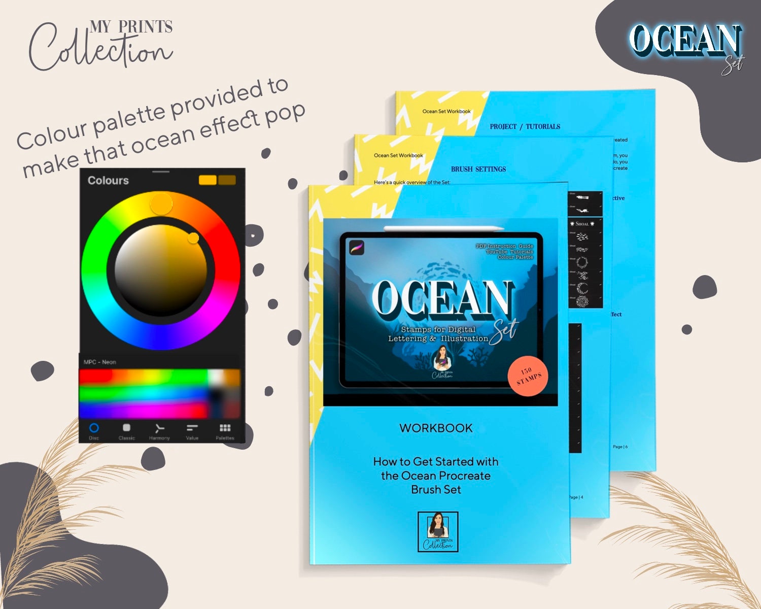 Ocean Procreate Set | 150 Stamps | Underwater | Ocean Animal ...