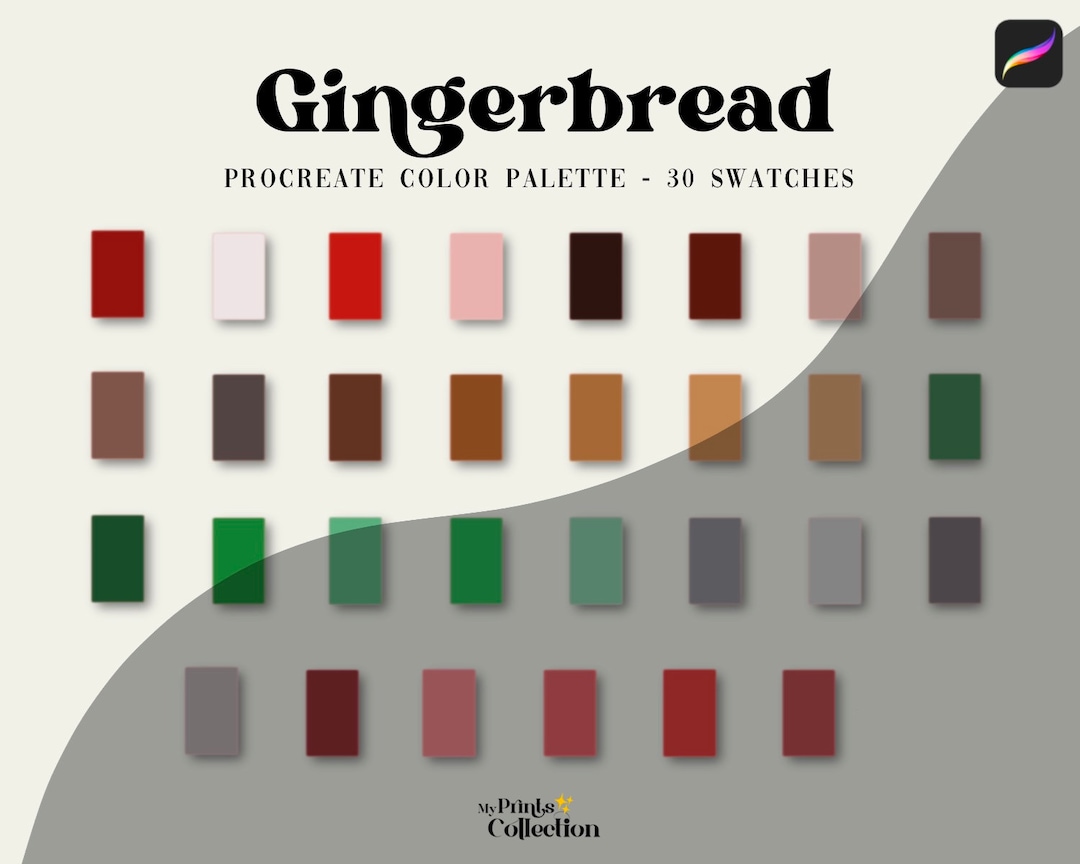 Gingerbread Procreate Color Palette Swatches, Digital Color Download ...